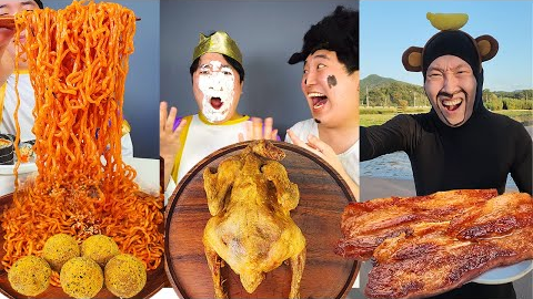 Spicy Buldak Noodles, Crispy Fried Chicken Bburinkle