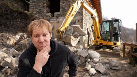 KNOCKING DOWN Part of Our House (Italian stone cabin