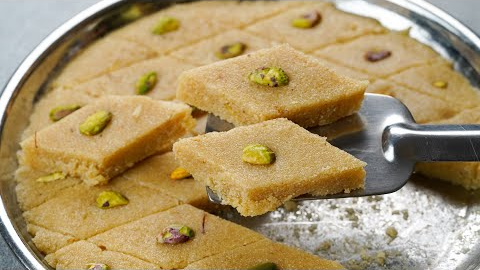 Suji Barfi Recipe With 1 Cup Suji | Suji Sweet Barfi